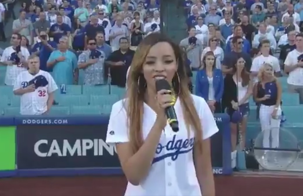 Watch: Tinashe Sings US National Anthem At Dodgers Game - That Grape Juice
