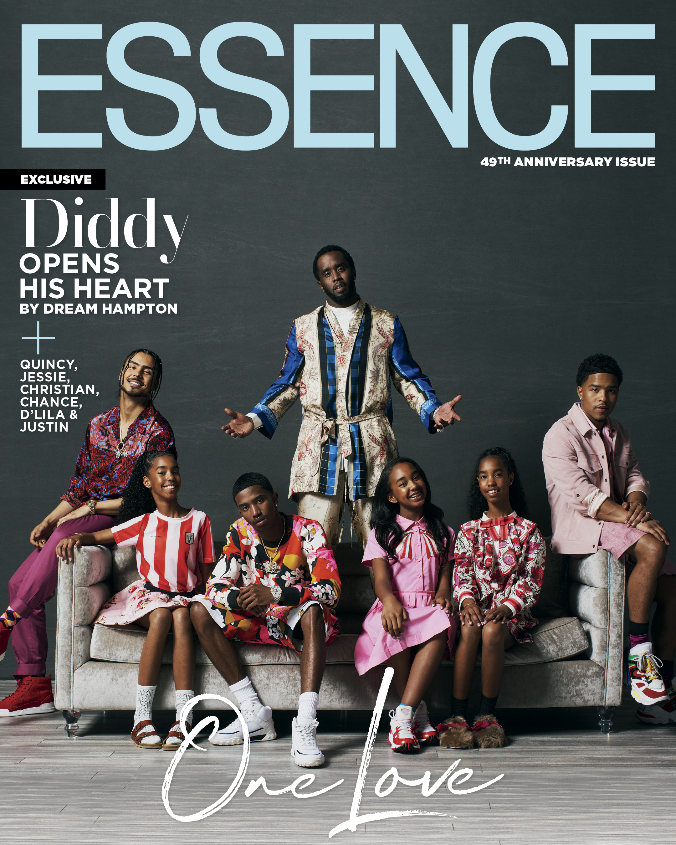 Diddy Covers Essence With His Children / Opens Up About Kim Porter's ...