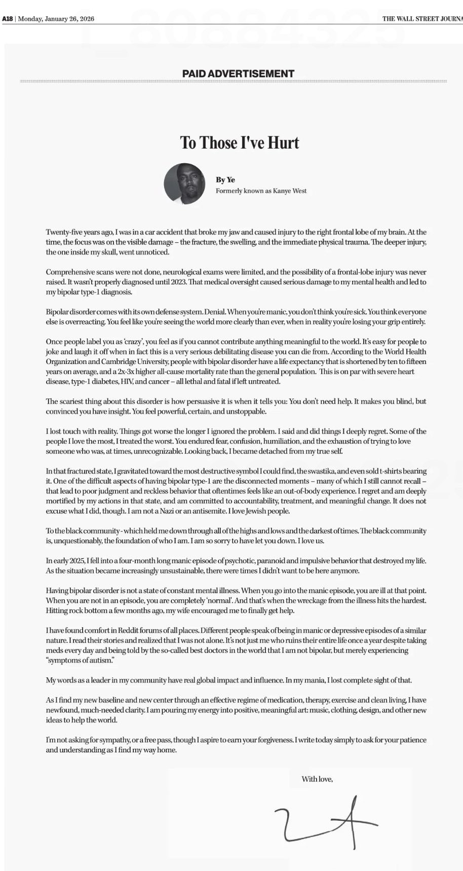 Kanye West Issues Public Apology to Jewish & Black Communities After ...